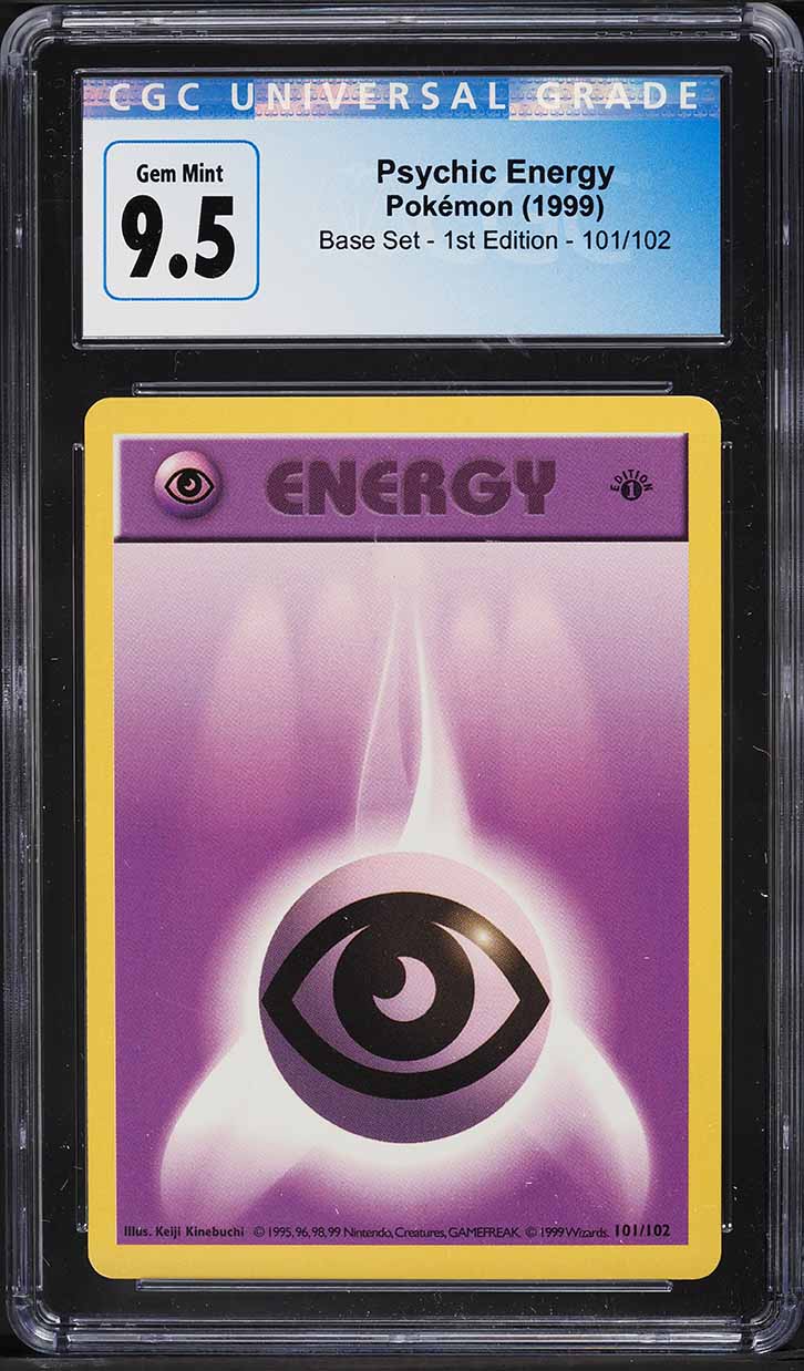 1999 Pokemon Base Set Shadowless 1st Edition Psychic Energy #101 CGC 9.5 GEM on Fanatics Collect