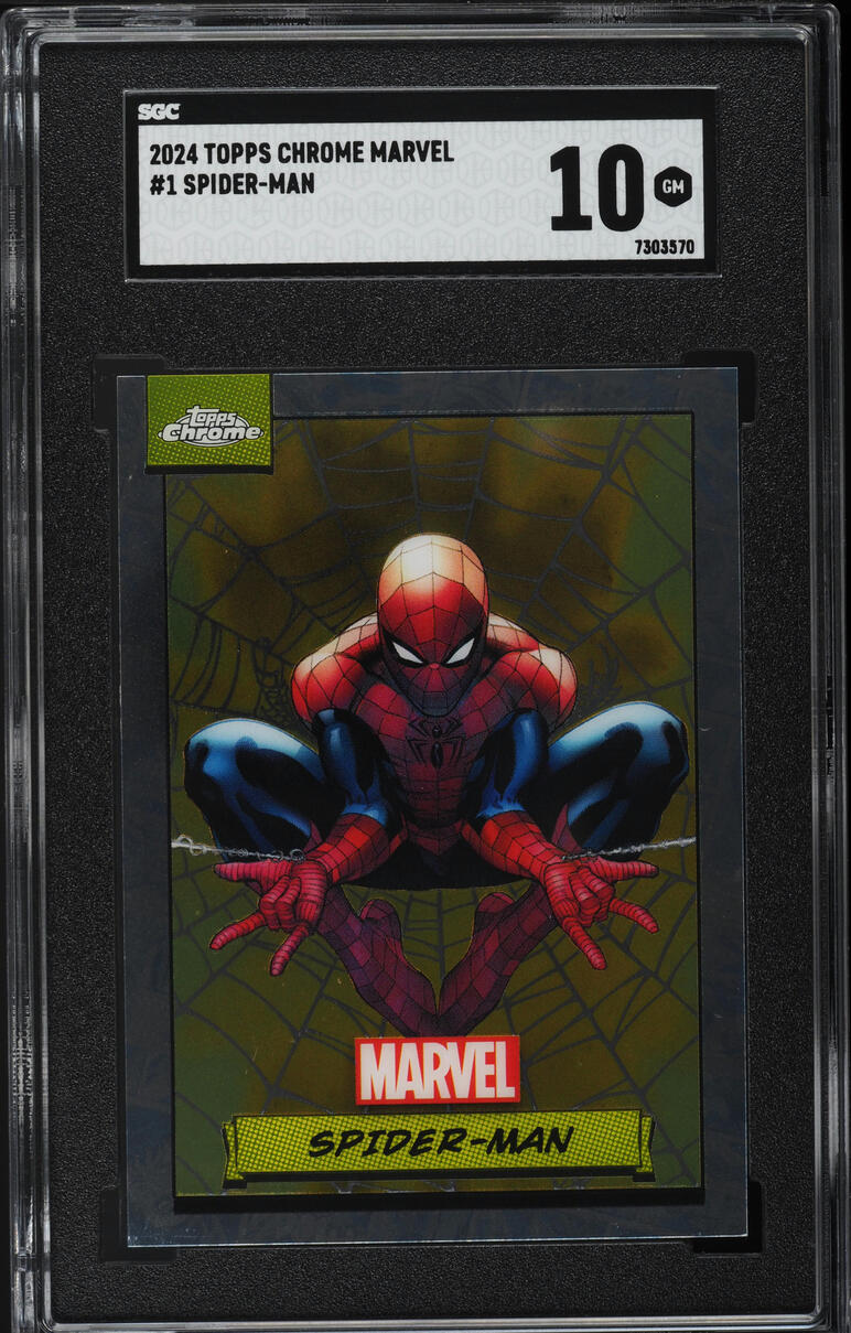 2024 Topps Chrome Marvel Spider-Man #1 SGC 10 GEM MINT on Fanatics Collect