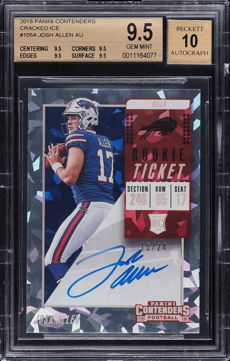 2018 Panini Contenders Cracked Ice Josh Allen ROOKIE AUTO /24 #105A BGS ...