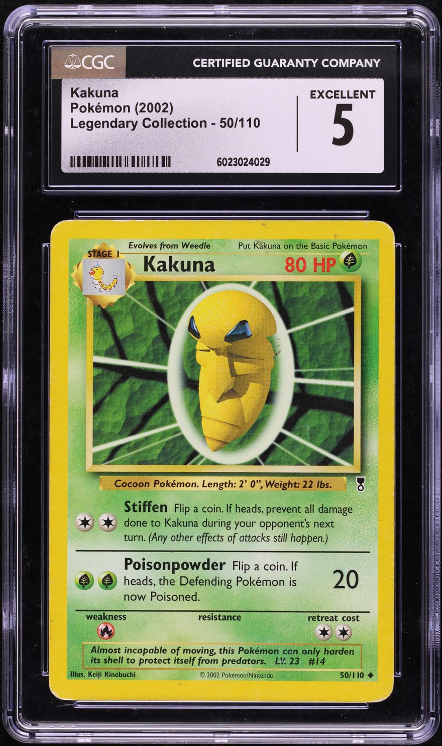 2002 Pokemon Legendary Collection Kakuna #50 CGC 5 EX on Fanatics Collect