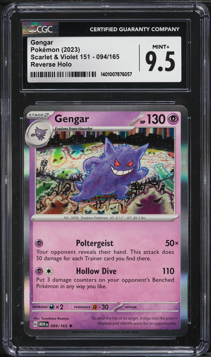 2023 Pokemon Scarlet & Violet 151 Reverse Holo Gengar #94 CGC 9.5 MINT+ ...