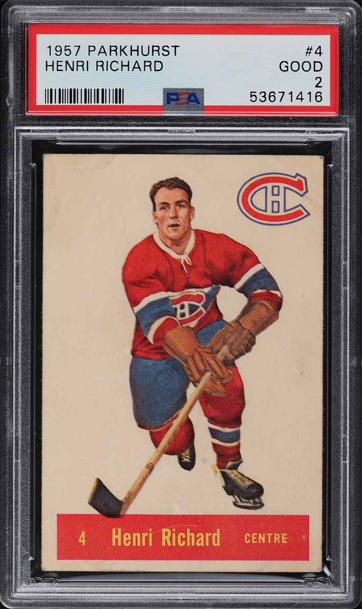 1957 Parkhurst Henri Richard ROOKIE RC #4 PSA 2 GD (PWCC-A) on Fanatics ...