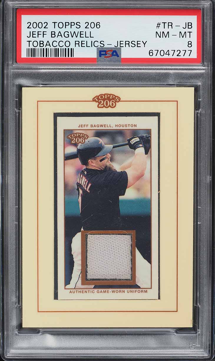 2002 Topps 206 Tobacco Relics Jersey Jeff Bagwell PATCH #TR-JB PSA 8 NM-MT on Fanatics Collect