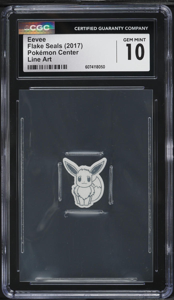 2017 Pokemon Center Flake Seals Line Art Eevee CGC 10 GEM MINT on ...