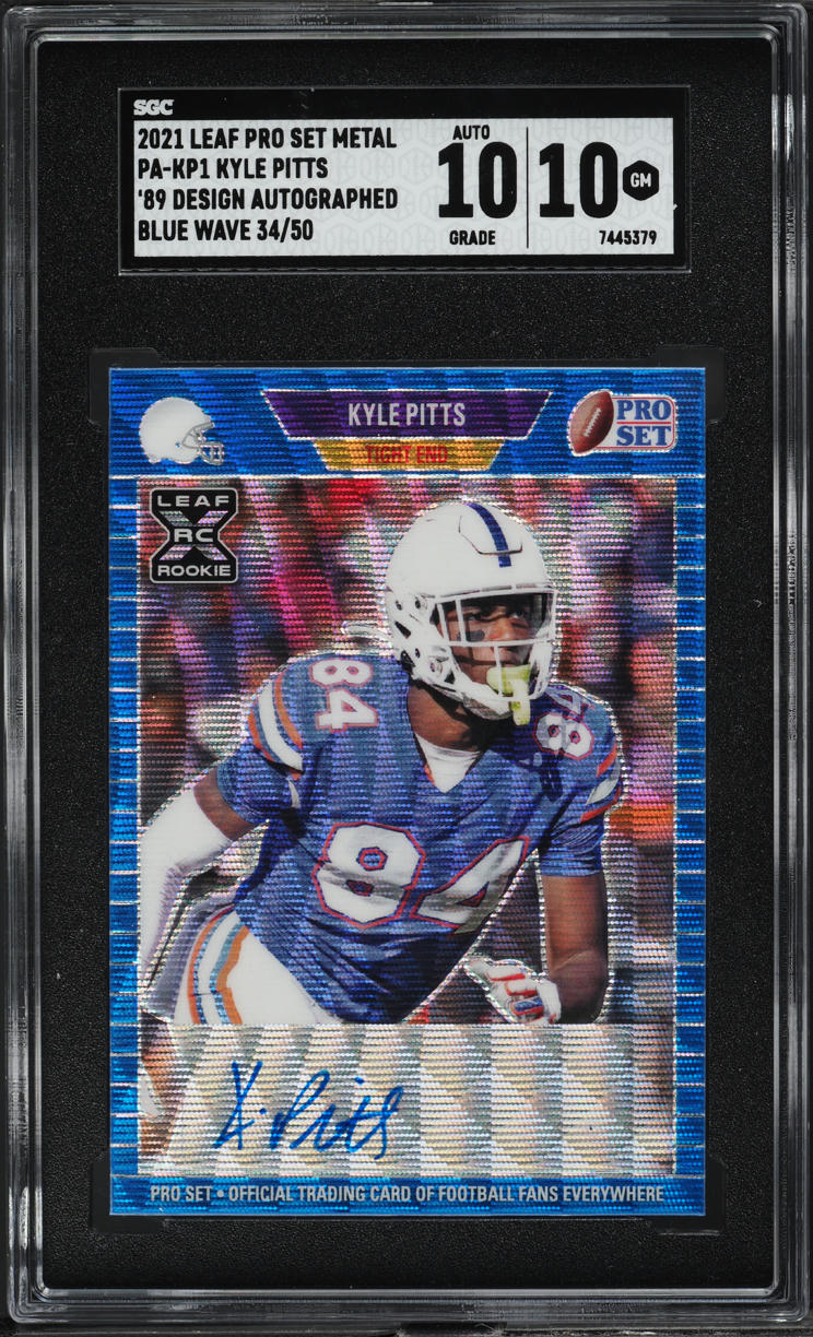 2021 Leaf Pro Set Metal '89 Design Blue Wave Kyle Pitts ROOKIE AUTO /50 ...