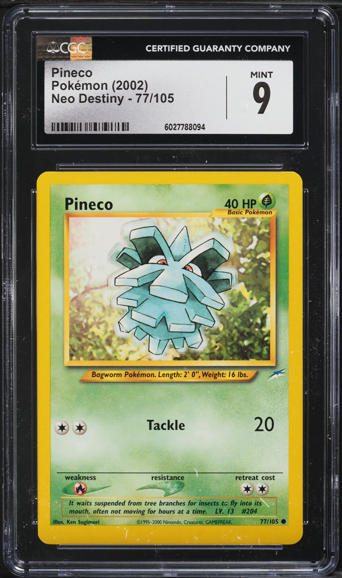 2002 Pokemon Neo Destiny Pineco #77 CGC 9 MINT on Fanatics Collect