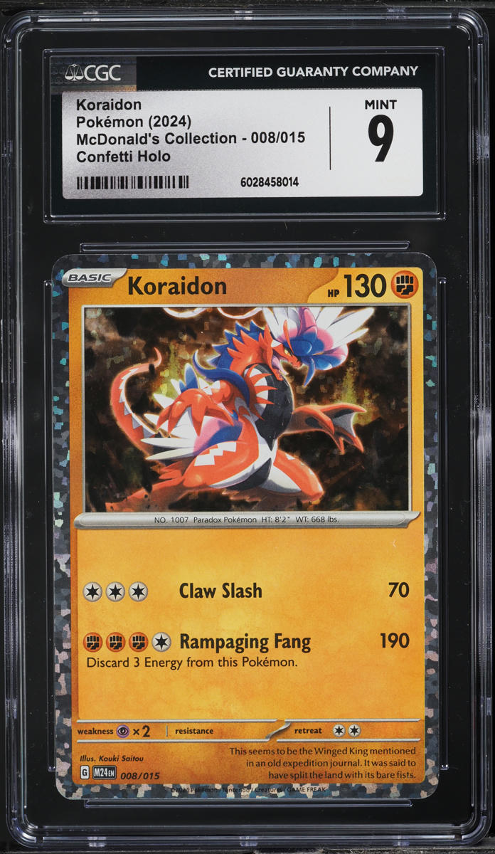 2024 Pokemon SV McDonald's Collection Confetti Holo Koraidon #8 CGC 9 ...