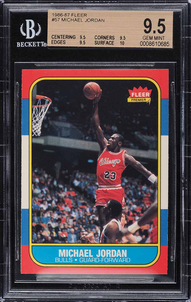 1986 Fleer Basketball Michael Jordan ROOKIE #57 BGS 9.5 GEM MINT on ...