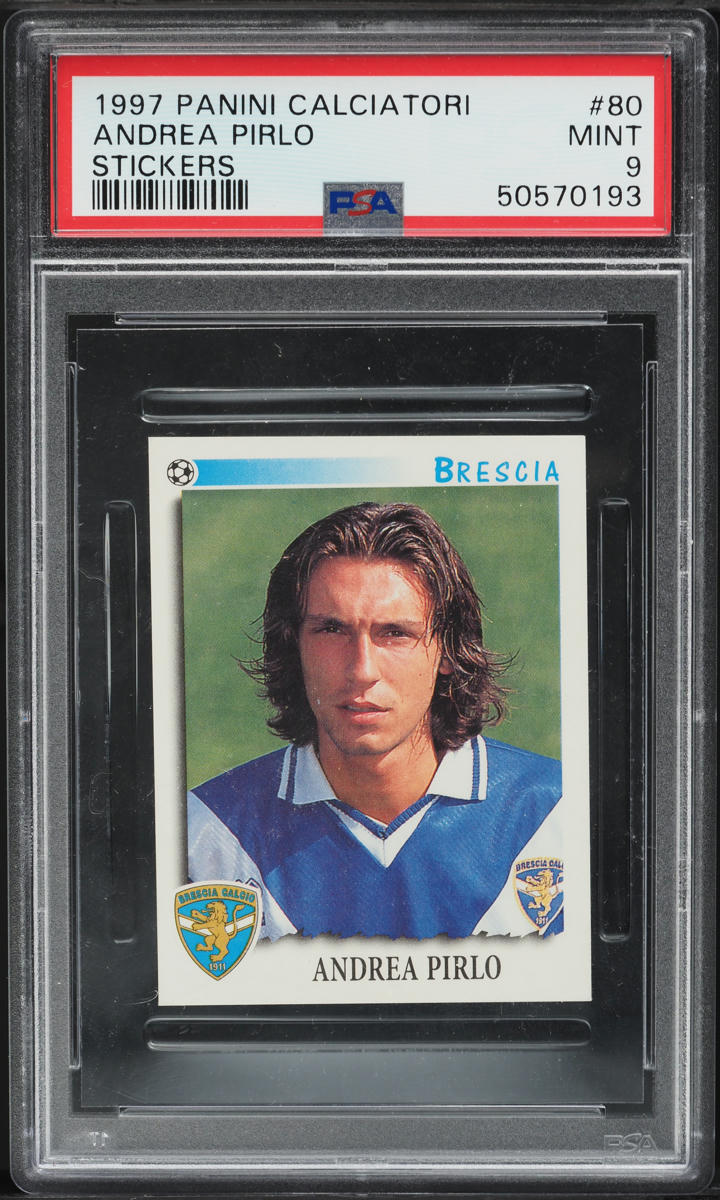 1997 Panini Calciatori Stickers Andrea Pirlo ROOKIE #80 PSA 9 MINT on ...