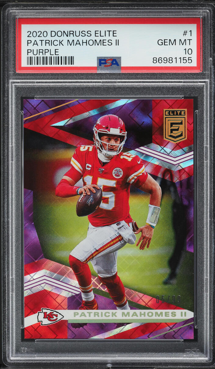 2020 Donruss Elite Purple Patrick Mahomes II /99 #1 PSA 10 GEM MINT on ...
