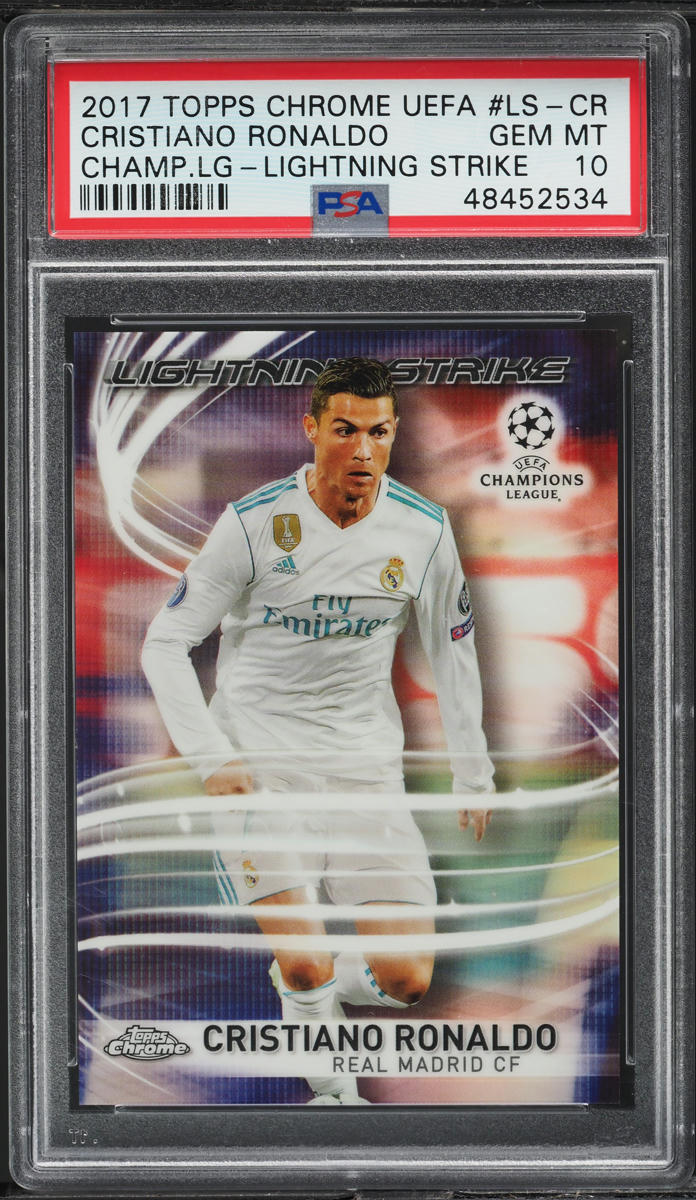 2017 Topps Chrome UEFA Lightning Strike Cristiano Ronaldo #LS-CR PSA 10 ...