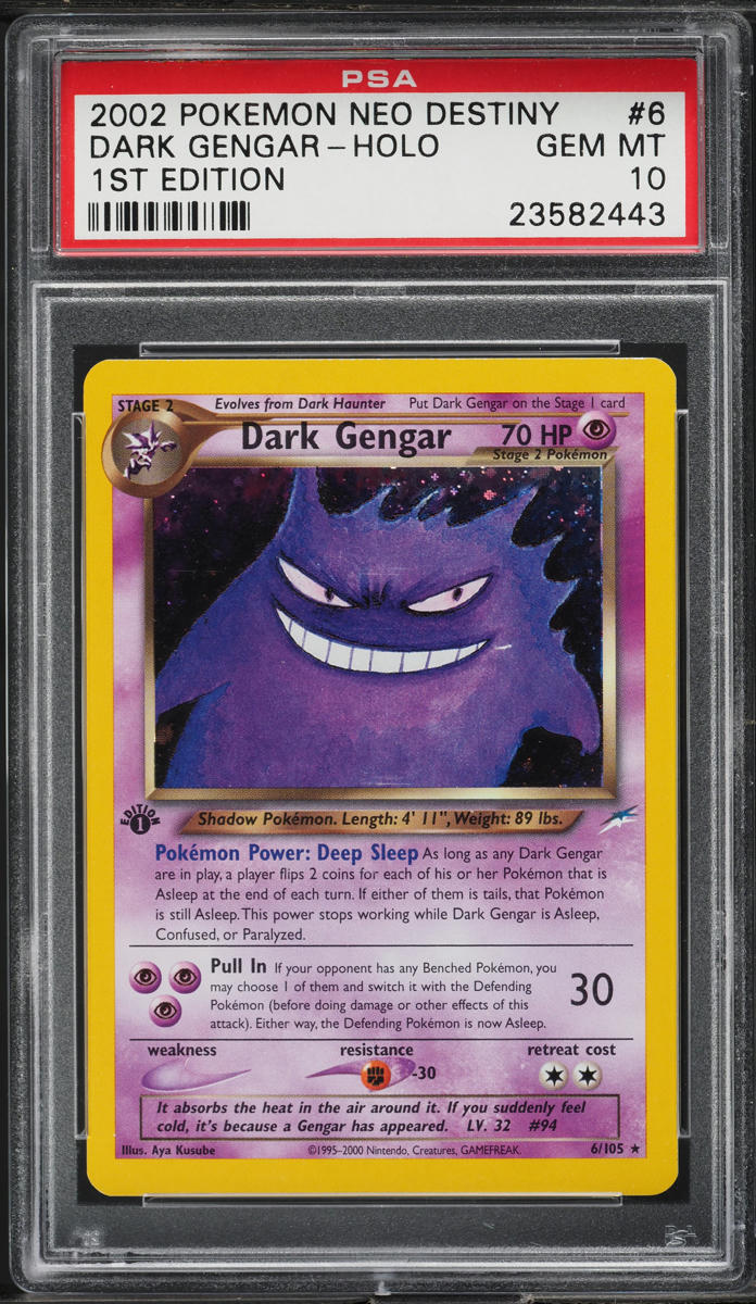 2002 Pokemon Neo Destiny 1st Edition Holo Dark Gengar #6 PSA 10 GEM ...