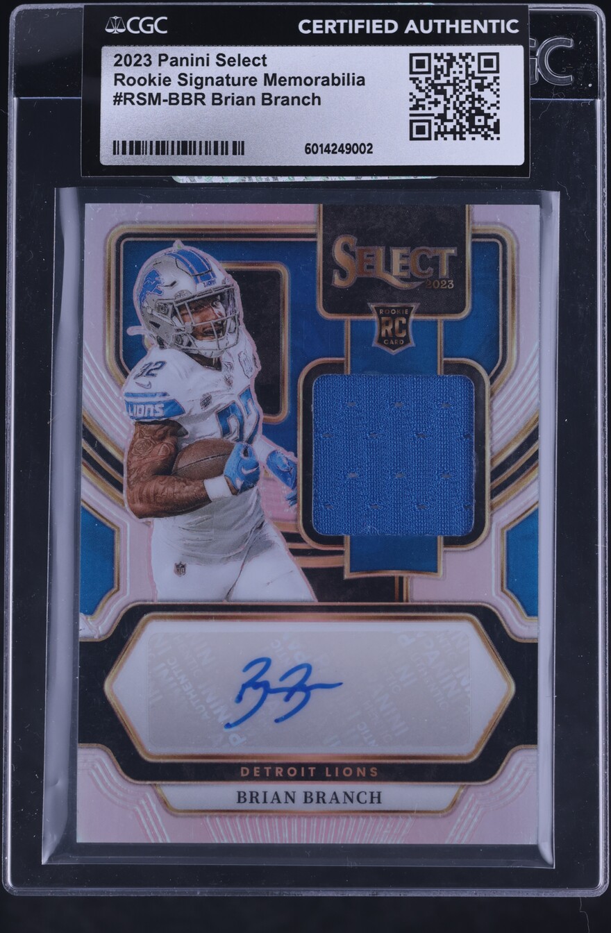 2023 Select Silver Brian Branch ROOKIE PATCH AUTO /199 #RSM-BBR CGC ...