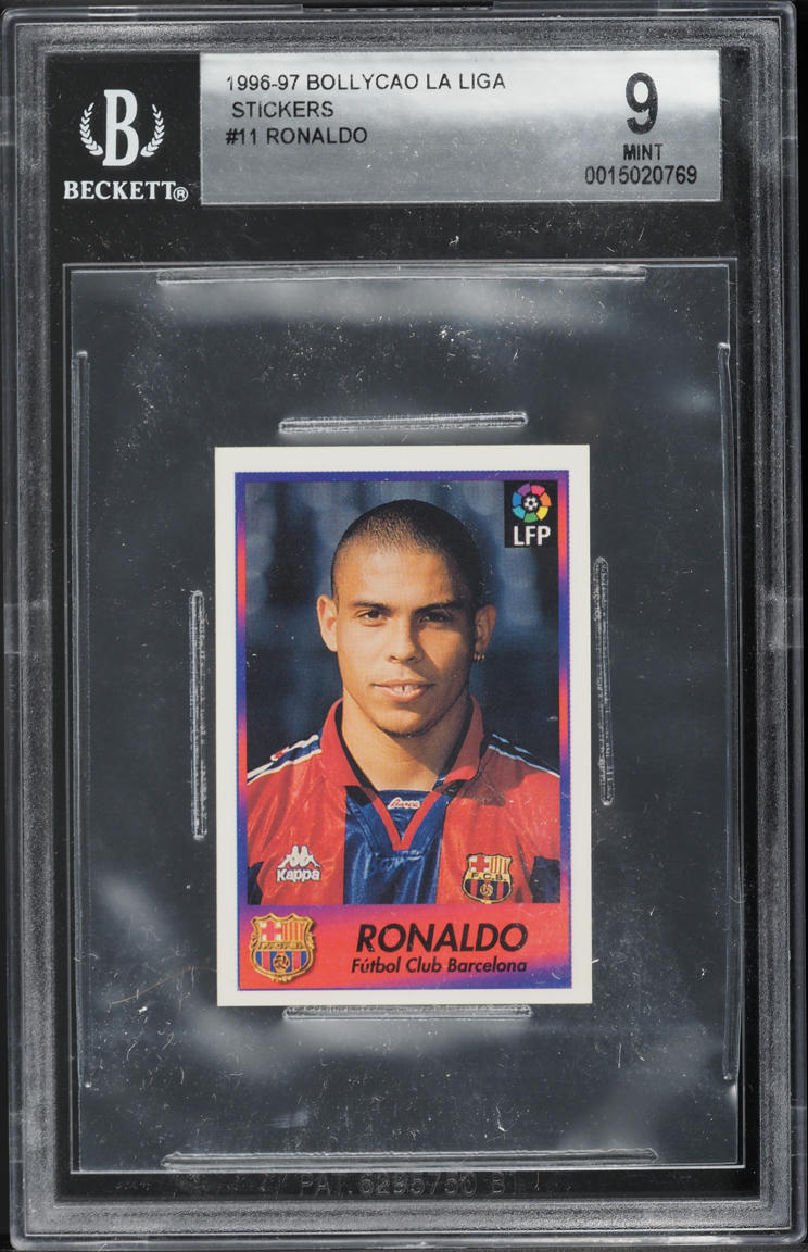 1996 Bollycao La Liga Stickers Ronaldo #11 BGS 9 MINT on Fanatics Collect