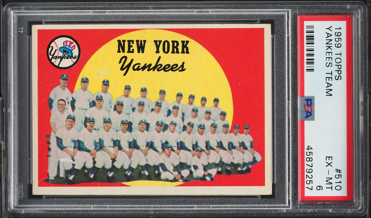 1959 Topps Yankees Team #510 PSA 6 EXMT on Fanatics Collect