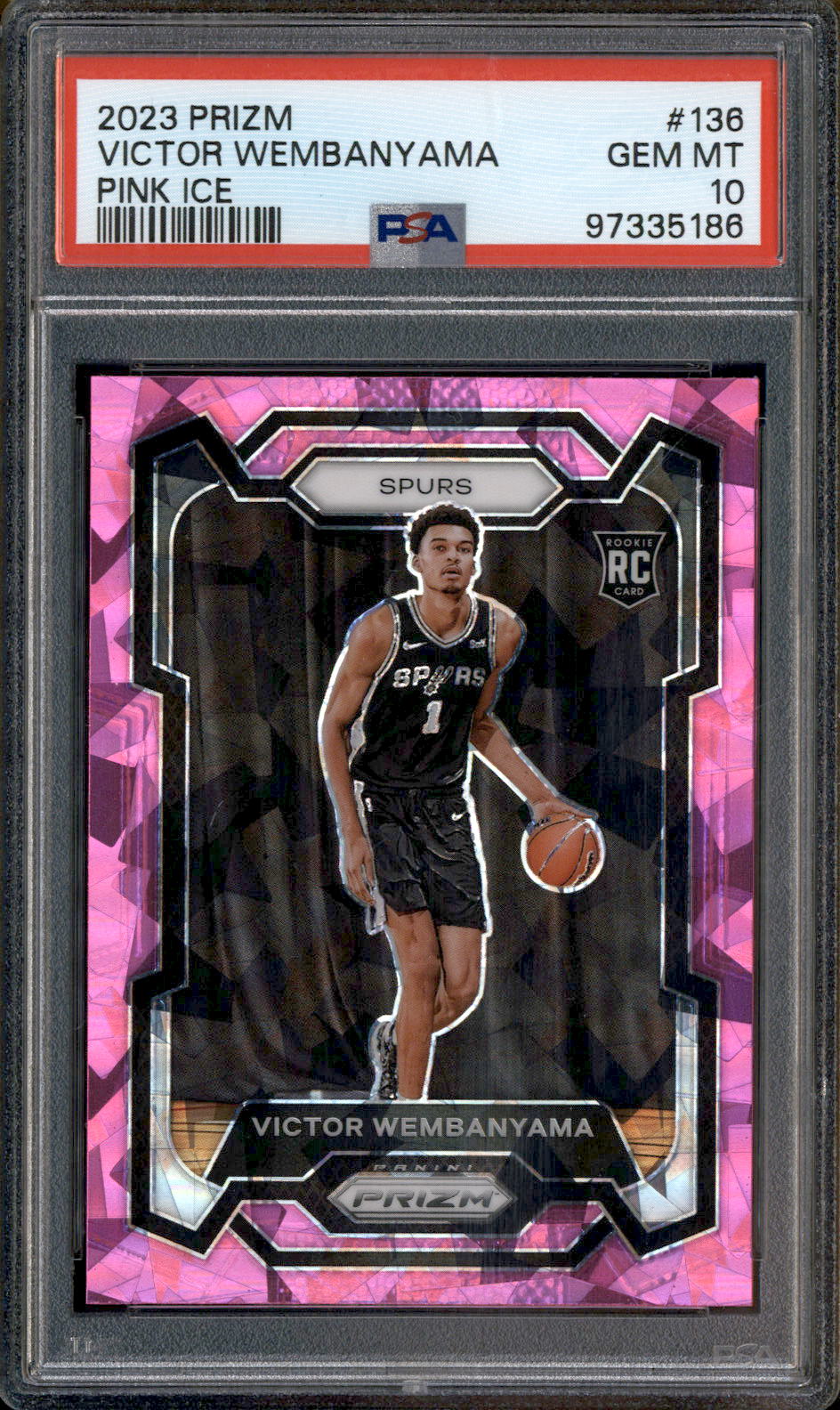2023 Panini Prizm Pink Ice #136 Victor Wembanyama RC Rookie PSA 10 on Fanatics Collect
