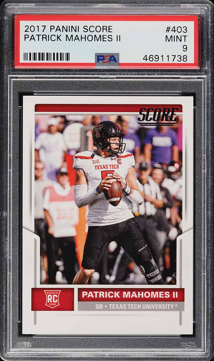 2017 Score Football Patrick Mahomes II ROOKIE RC #403 PSA 9 MINT on ...
