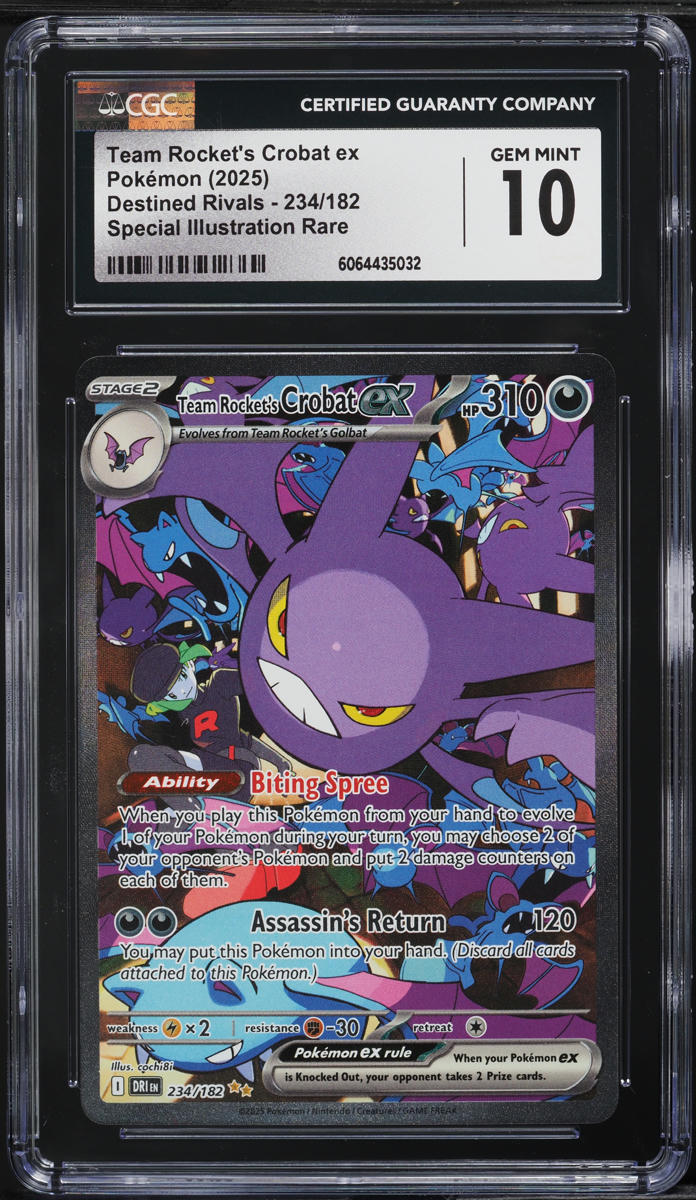 2025 Pokemon SV Destined Rivals SIR Team Rocket's Crobat ex #234 CGC 10 GEM MINT on Fanatics Collect
