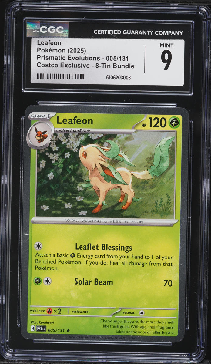 2025 Pokemon SV Prismatic Evolutions Costco Exclusive Bundle Leafeon #5 ...