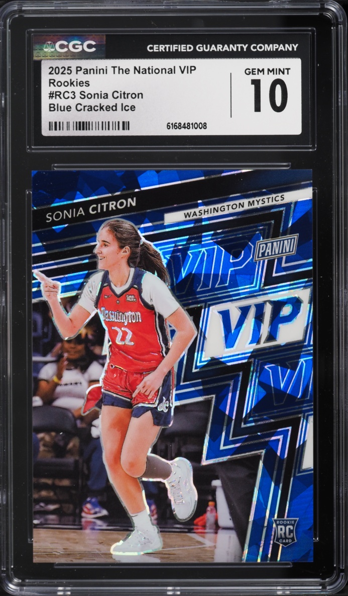 2025 Panini The National VIP Blue Cracked Ice Sonia Citron ROOKIE /75 # ...