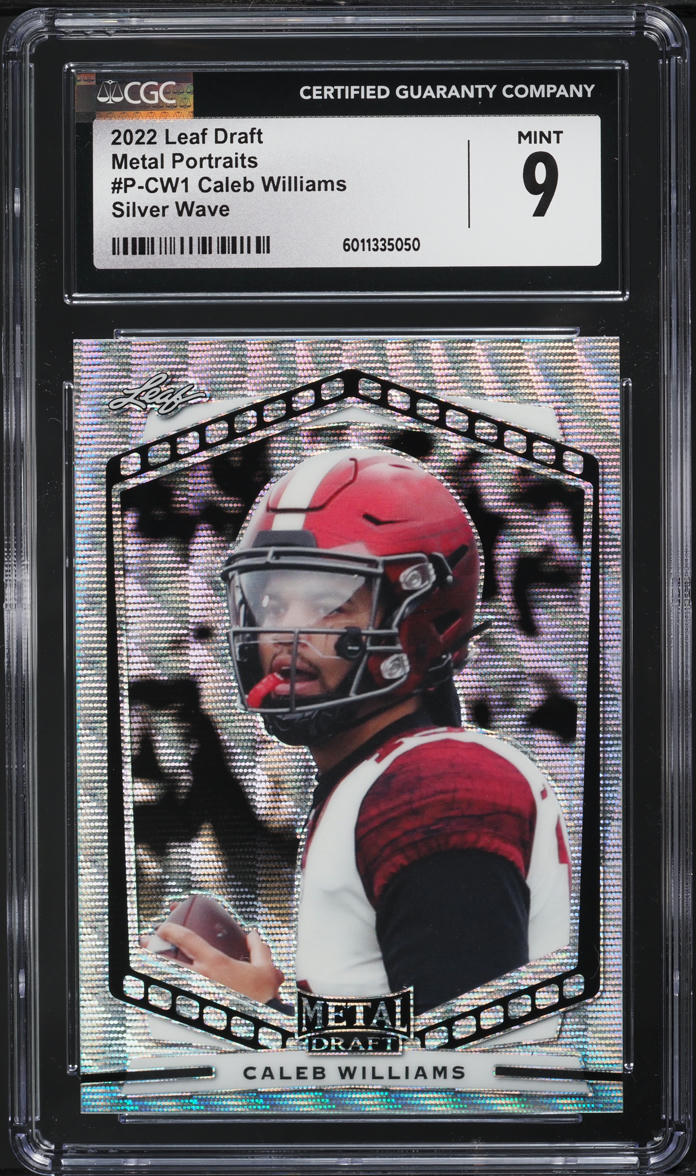 2022 Leaf Draft Metal Portraits Silver Wave Caleb Williams ROOKIE CGC 9 ...