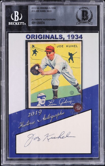 2019 HA Originals '34 Joe Kuhel AUTO /28 #16 BAS BGS AUTH on Fanatics ...