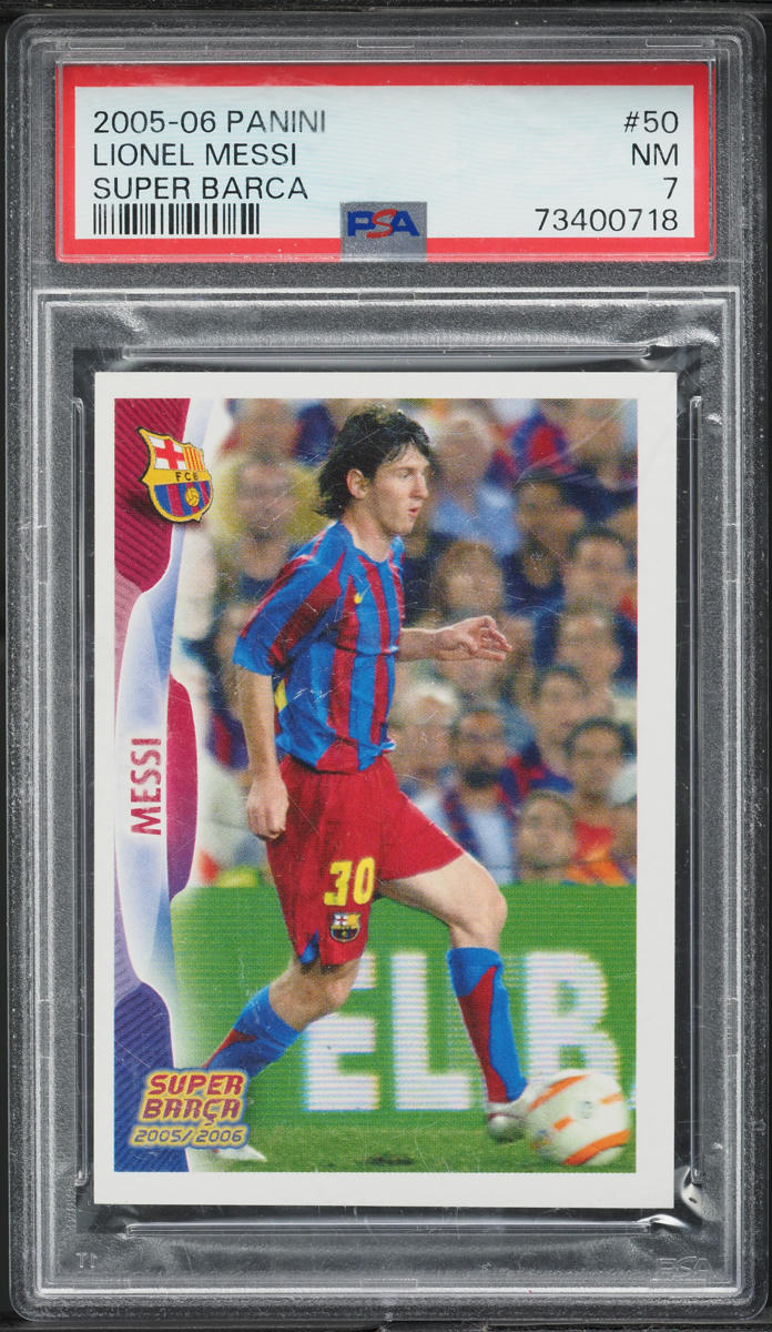 2005 Panini Super Barca Lionel Messi #50 PSA 7 NRMT on Fanatics Collect
