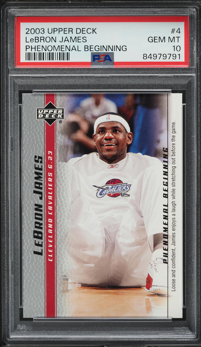 2003 Upper Deck Phenomenal Beginning LeBron James ROOKIE #4 PSA 10 GEM ...