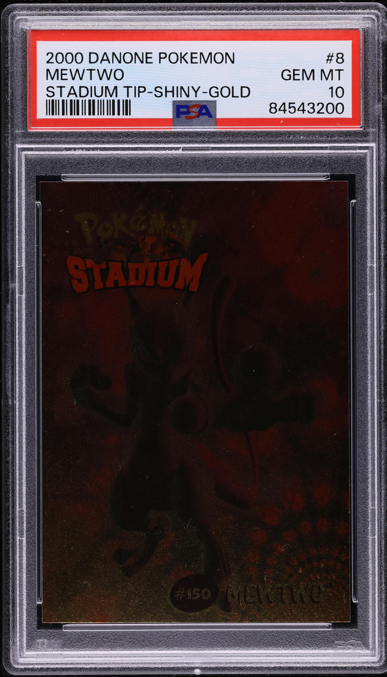 2000 Danone Pokemon Stadium Tip Shiny Gold Mewtwo #8 PSA 10 GEM MINT on ...
