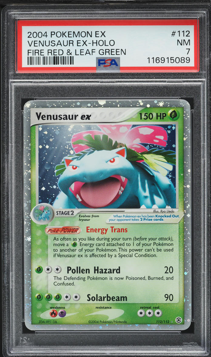 2004 Pokemon EX Fire Red & Leaf Green Holo Venusaur ex #112 PSA 7 NRMT ...