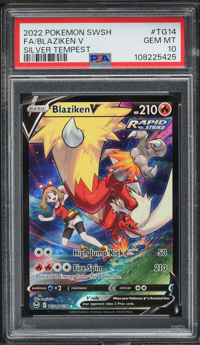 2022 Pokemon SWSH Silver Tempest Full Art Blaziken V #TG14 PSA 10 GEM MINT on Fanatics Collect
