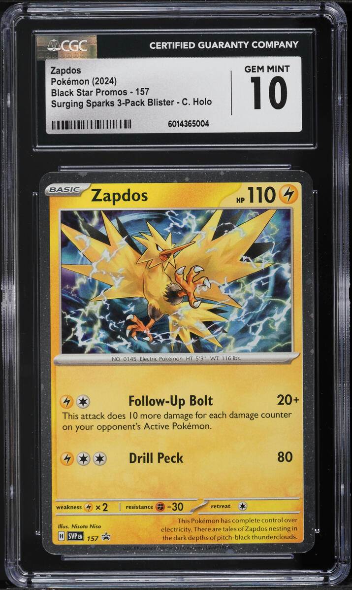 2024 Pokemon SV Black Star Promo Surging Sparks Cosmos Holo Zapdos #157 ...