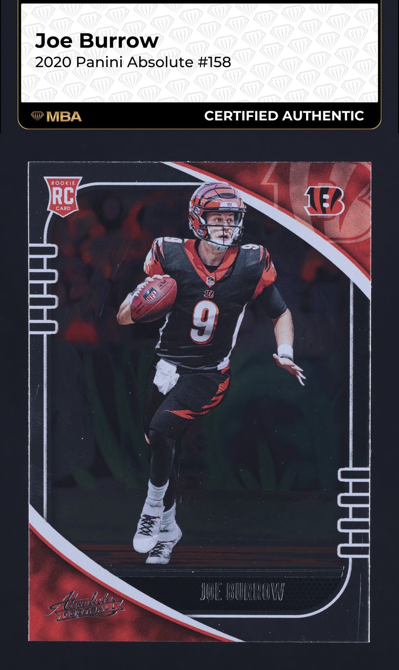 2020 Absolute Football Joe Burrow ROOKIE #158 MBA AUTH on Fanatics Collect