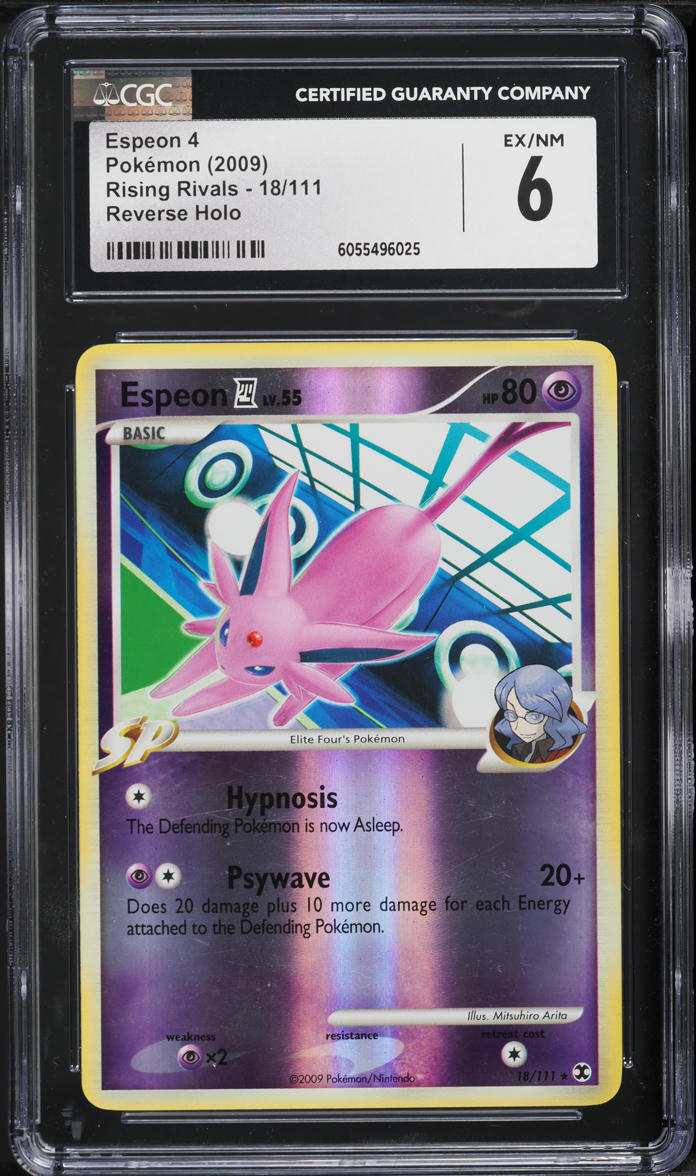 2009 Pokemon Platinum Rising Rivals Reverse Holo Espeon 4 #18 CGC 6 ...