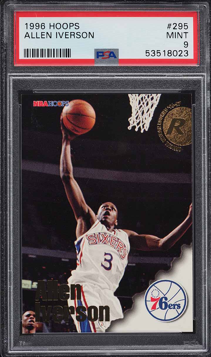 1996 Hoops Allen Iverson ROOKIE #295 PSA 9 MINT on Fanatics Collect