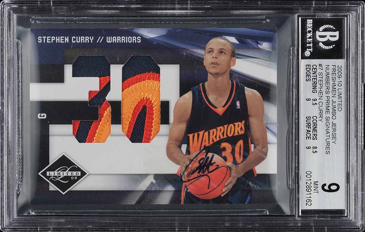 2009 Panini Limited Freshmen Numbers Stephen Curry ROOKIE PATCH AUTO /5 ...
