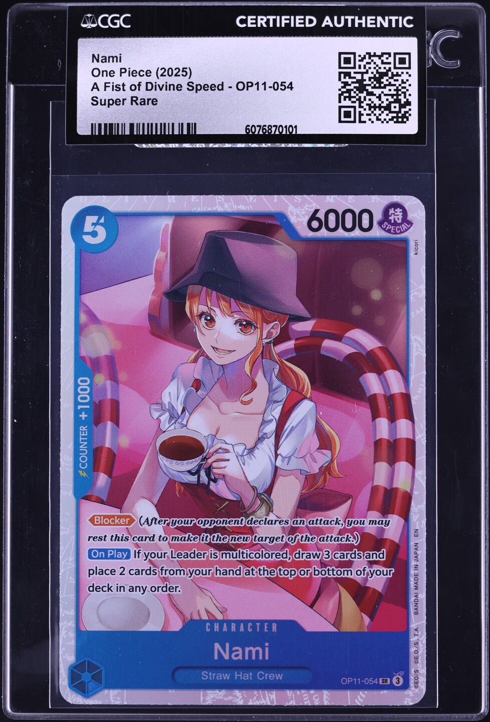 2025 One Piece A Fist Of Divine Speed Nami SR #OP11-054 CGC AUTH on ...