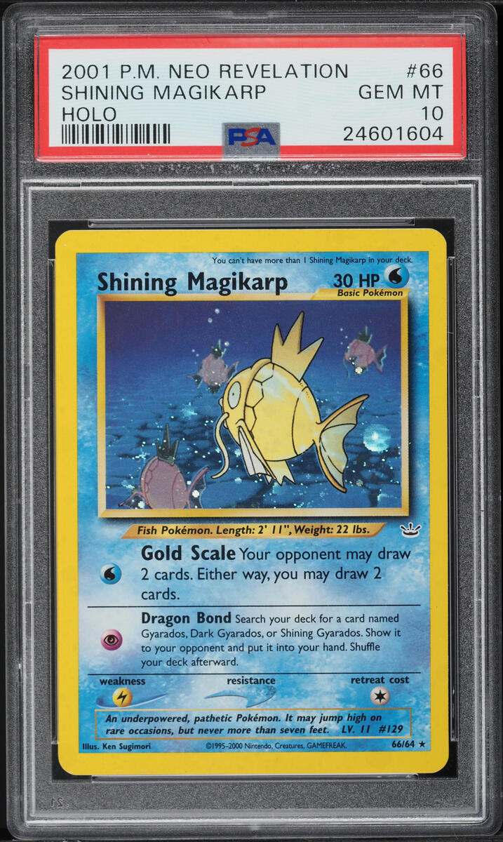 2001 Pokemon Neo Revelation Holo Shining Magikarp #66 PSA 10 GEM MINT ...