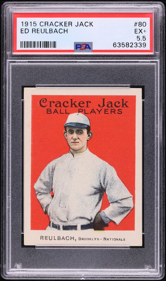 1915 Cracker Jack Ed Reulbach #80 PSA 5.5 EX+ on Fanatics Collect