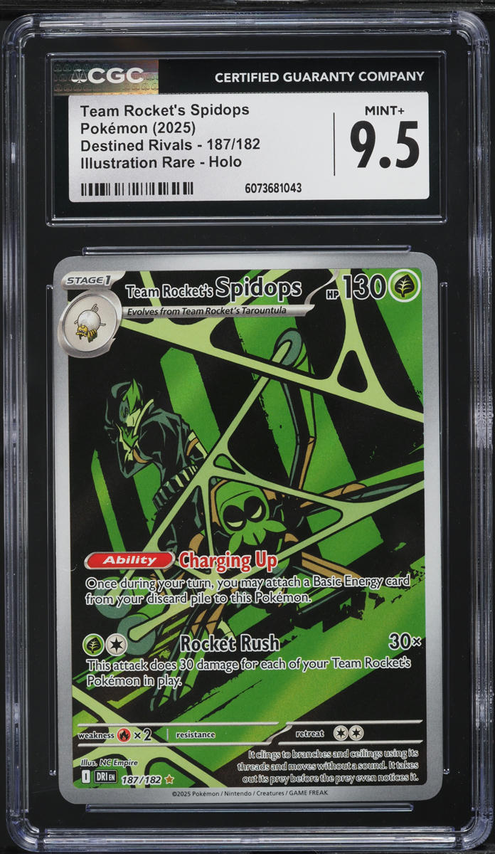 2025 Pokemon SV Destined Rivals IR Team Rocket's Spidops #187 CGC 9.5 ...