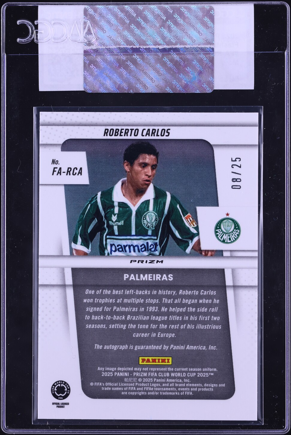 2025 Panini Prizm FIFA Club World Cup Flashback Mojo Roberto Carlos ...