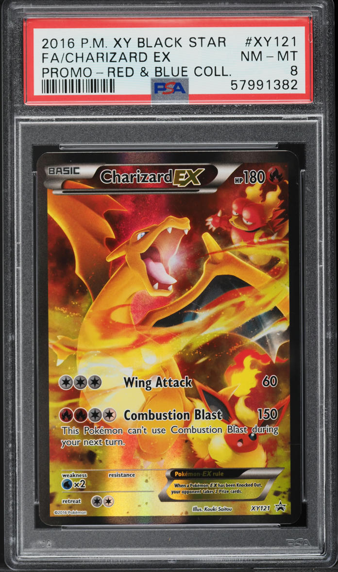 2016 Pokemon XY Promo Red & Blue Collection Full Art Charizard EX #XY121 PSA 8 on Fanatics Collect