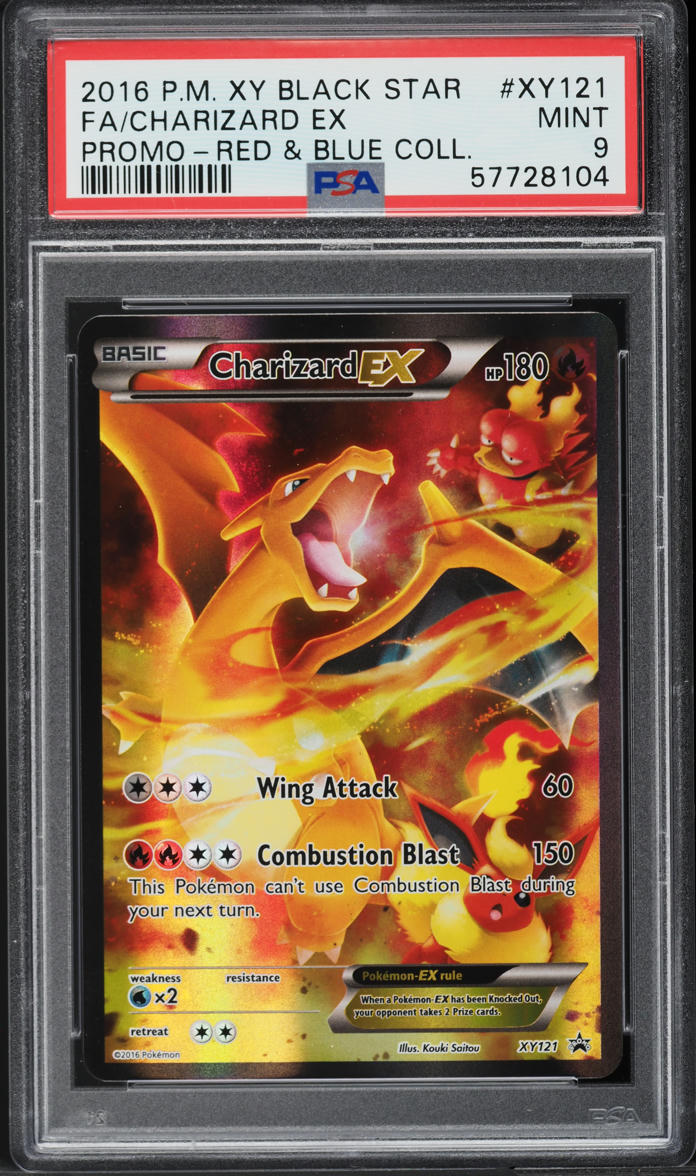 2016 Pokemon XY Promo Red & Blue Collection Full Art Charizard EX #XY121 PSA 9 on Fanatics Collect