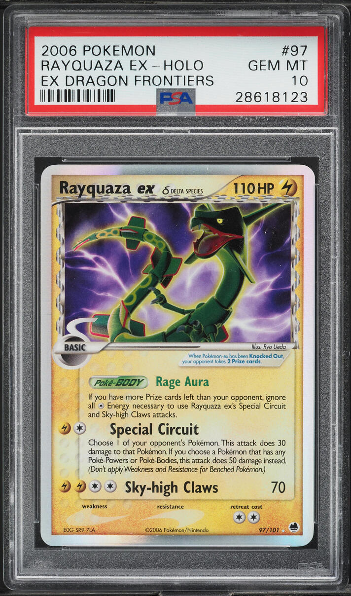 2006 Pokemon EX Dragon Frontiers Holo Rayquaza ex #97 PSA 10 GEM MINT on Fanatics Collect