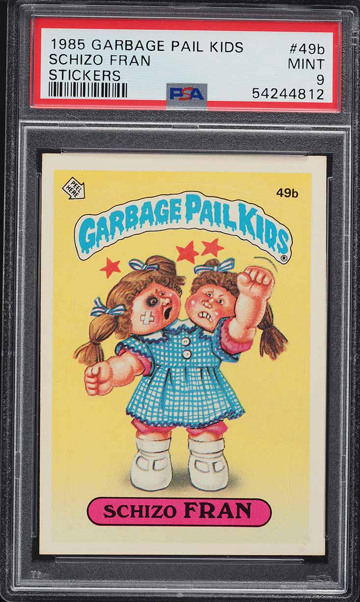 1985 Topps Garbage Pail Kids Stickers Schizo Fran #49b PSA 9 MINT on ...