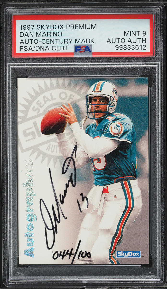 1997 Skybox Premium Autographics Century Mark Dan Marino AUTO /100 PSA ...