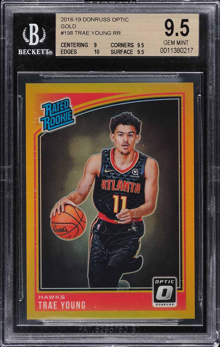 2018 Donruss Optic Gold Trae Young ROOKIE /10 #198 BGS 9.5 GEM MINT on ...