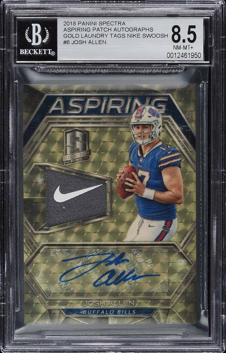 2018 Panini Spectra Aspiring Gold Josh Allen ROOKIE PATCH AUTO 1/1 #6 ...