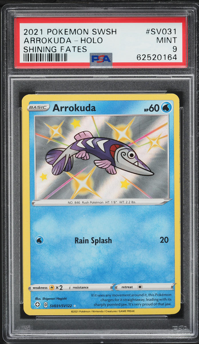 2021 Pokemon Sword & Shield Shining Fates Shiny Arrokuda #SV031 PSA 9 ...
