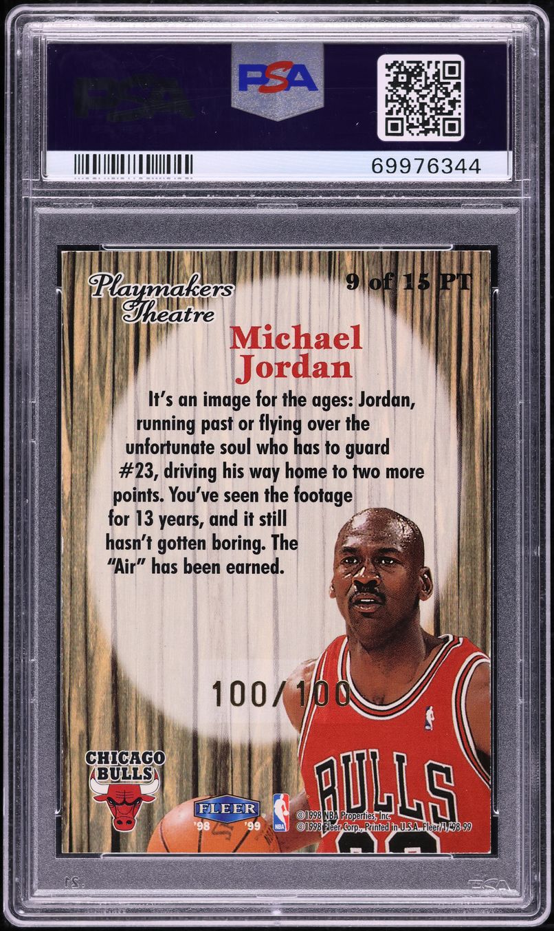 1998 Fleer Tradition Playmakers Theatre Embossed Michael Jordan 100/100 ...